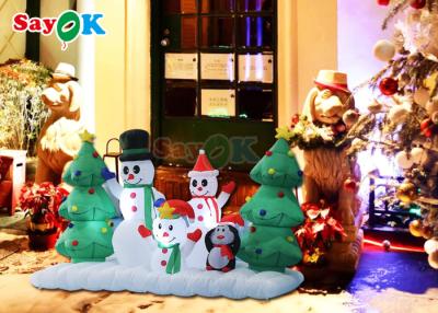China Large Outdoor Inflatable Christmas Snowman Santa Tree with LED Lights for Yard Decor for sale
