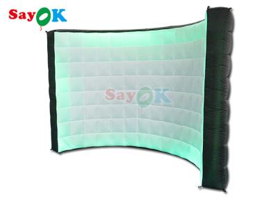 China Portable Curved Inflatable Photo Booth Backdrop Wall 3x1.5x2.3mH Customizable for sale