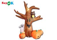 China 2m Inflatable Halloween Pumpkin Tree Decoration with Ghosts for Outdoor Yard for sale