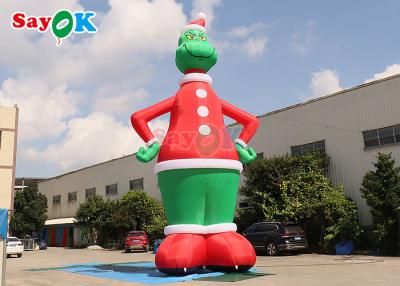 China 32.8FT Gemmy Christmas Airblown Inflatable Grinch with Santa Hat - 10M Outdoor Holiday Decoration for sale