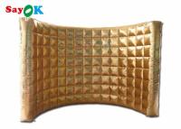 China Portable Golden Inflatable Photo Booth Wall 3x1.5x2.3m with LED Lighting for sale
