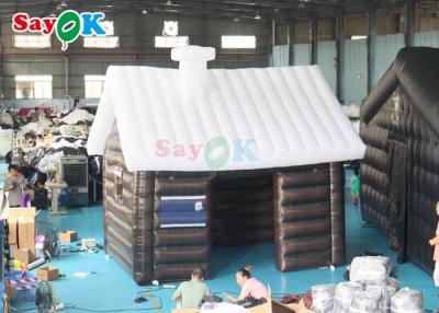 China Giant Lights Inflatable Christmas House 4x3mH 210D Oxford Cloth Santa House for sale