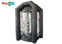 China 0.44mm PVC Inflatable Cash Cube Booth 1.5x1.5x2.5m Black Money Grab Machine for Promotion Events for sale