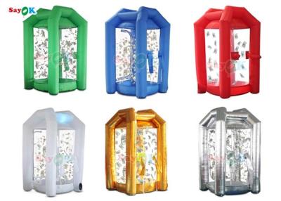 China Inflatable Cash Cube Money Grab Booth 1.5x1.5x2.5m with Blower for Event Advertising for sale