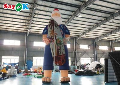 China Hawaiian Christmas Inflatable Santa Claus on Beach 7.6m with LED Lights for sale