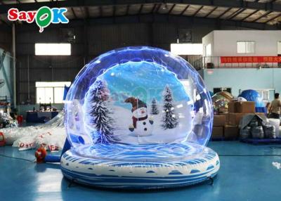 China 3m Transparent Inflatable Christmas Snow Globe with LED Lighting - 0.6mm PVC Construction for Holiday Events for sale