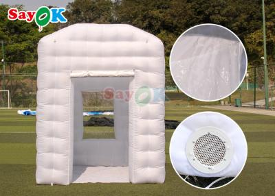 China White Inflatable Hot Yoga Dome Tent 7x7x9ft Portable Personal Yoga Room with LED Light for sale