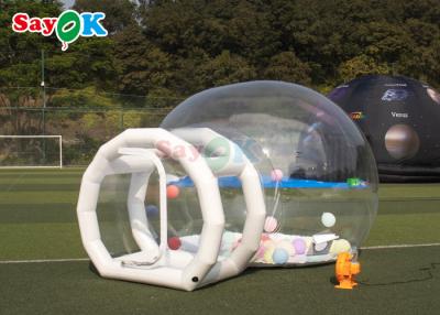 China Clear Inflatable Bubble House Tent Single Tunnel Dome Camping Hut 0.6mm PVC with Blower for sale