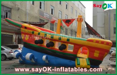 China Custom Inflatable Pirate Ship Bounce House 6x3.6m PVC Commercial Advertising Castle for sale