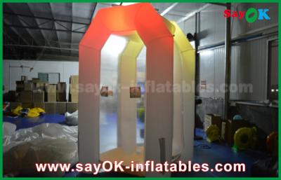 China Custom White Commercial Inflatable Money Booth 1.5x2x2.5m with LED Lighting for sale