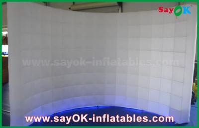 China Inflatable LED Photo Booth White Durable Curved Lighting Tent 210D Oxford Cloth for Promotion for sale