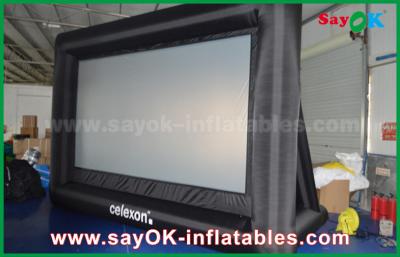 China Sayok Custom Inflatable Projection Screen 4x3m PVC White Black with Frame SGS Approved for sale