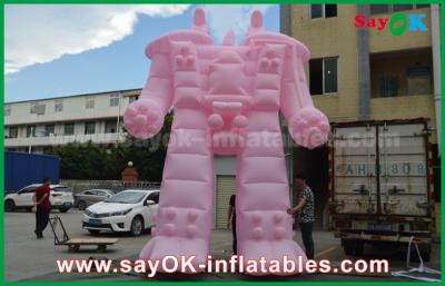 China Custom Pink Oxford Cloth Inflatable Robot 2m for Outdoor Advertising for sale