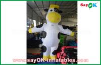 China Custom Inflatable Cartoon Character Model 2m Height White Yellow PVC for Amusement Park for sale