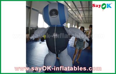 China Custom Giant Inflatable Robot 2m High Oxford Cloth Blue for Advertising Display for sale