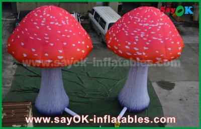 China Custom Red Oxford Cloth Inflatable Mushroom with Built-In Blower LED Light Decoration for sale