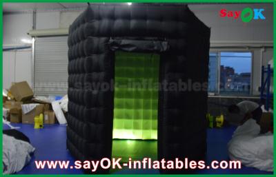China Custom Inflatable Photo Booth 2.5m with LED Light Oxford Cloth Black White 1 Door for sale