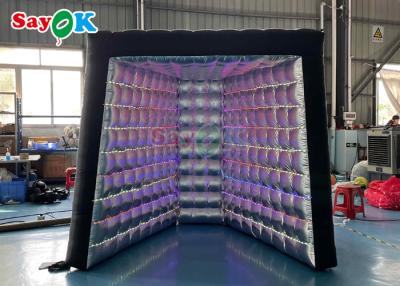 China Oxford Portable Inflatable Photo Booth Studio Tent Backdrop Black LED Inflatable Cube V Shaped Enclosure 250W 210D for sale
