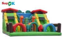 China Commercial Indoor Inflatable Bouncer Slide Trampoline Park for Kids 2-12 Years 0.55mm PVC for sale