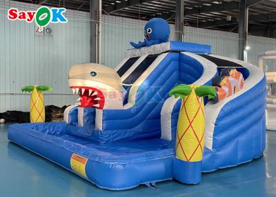 China Commercial Shark Inflatable Bouncy Castle with Dry Slide 6x6x4m PVC for sale