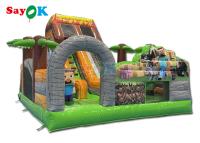 China Outdoor Inflatable Bouncy Castle Slide 21.3FT Kids Bounce House with Blower PVC 0.55mm for sale