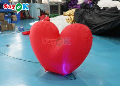 China Giant Inflatable Heart Light Red Wedding Proposal Decoration 1.5m 2.0m for sale