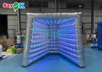 China Oxford Inflatable V Shape Photo Booth Enclosure Backdrop Stand with LED Light 210D Oxford Fabric for sale