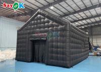 China Large Black Inflatable Cube Disco Tent 8x6x4.85m Wedding Party Marquee with Blower for sale