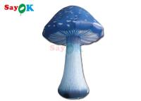 China 13.1ft Full Printing Inflatable Mushroom with 16 Color LED Light Blue Air Decoration for sale
