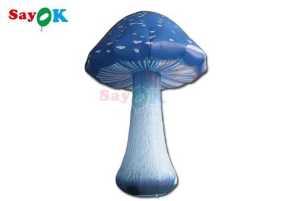 China 13.1ft Full Printing Inflatable Mushroom with 16 Color LED Light Blue Air Decoration for sale