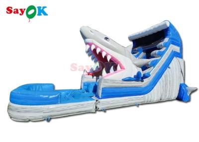 China 40ft Inflatable Shark Double Slide Water Slide for Outdoor Commercial Use 24H for sale