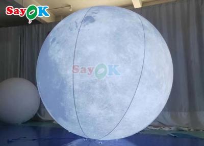 China 6.6ft LED Inflatable Moon Balloon Large Planet Decoration for Events Outdoor for sale