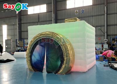 China Inflatable Photo Booth 3.5x2.8x2.8m Fire Proof LED Camera Shape for Party Advertising for sale