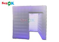 China Wholesale White Inflatable LED Photo Booth Portable Square Single Door 2.5m for sale