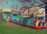 China 150m 495ft Commercial Inflatable Obstacle Course for Adult with 27ft Rock Climb for sale