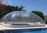 China Customized Transparent PVC Inflatable Swimming Pool Cover Tent Winter Enclosure Bubble Dome 11x6x3m for sale