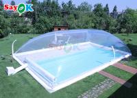 China Custom Inflatable Swimming Pool Cover Tent Transparent PVC Winter Pool Bubble Cover 6 Sizes for sale