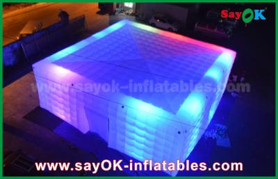 China White Inflatable Air Tent 4x4m 210D Oxford with LED Lighting for Party Camping Promotion for sale