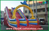 China Customized 0.55mm PVC Tarpaulin Inflatable Bouncy Castle with Slide for Water Park Fun for sale