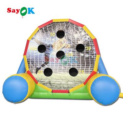 China Commercial Inflatable Football Dartboard 4m High PVC Tarpaulin Axe Throwing Game for Sport Events for sale