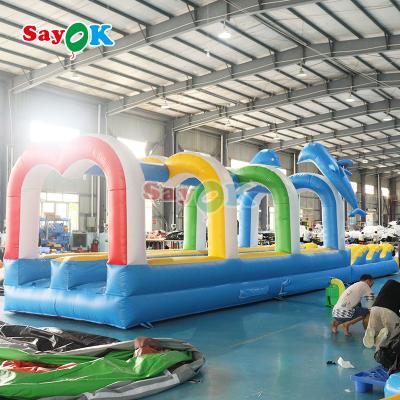 China Commercial Inflatable Water Slide with Pool 15oz PVC Tarpaulin for Kids Custom for sale