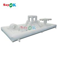 China Customized Mini White Inflatable Water Park Bouncer Castle Slide Combo 8x4x2.1m for sale