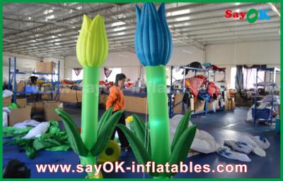 China Custom 210D Oxford Cloth LED Inflatable Double Flower for Stage Decoration 2m for sale