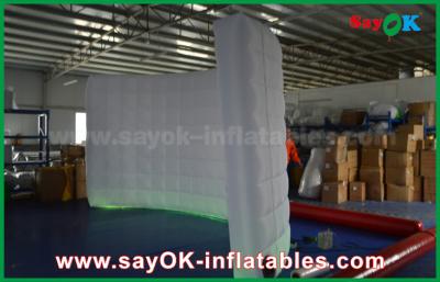 China Inflatable LED Photo Booth 8x8ft White Oxford Fabric Wedding Event Booth with RGB Lighting SGS for sale