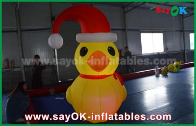 China Custom Inflatable Yellow Duck Character Balloon 2-8m RGB LED Lighting with Blower for Events for sale
