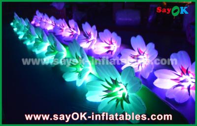 China 10m Oxford Cloth Inflatable Lily Flower Chain for Wedding Decoration with LED for sale