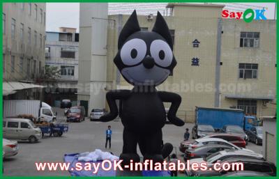 China 6mH Inflatable Advertising Cat Character Oxford Cloth Black Inflatable Cartoon Model for Events for sale