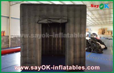 China Inflatable Photo Studio 2 Doors Photo Booth 2.5m with LED Light 210D Oxford Cloth Black for sale