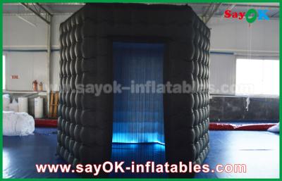 China Inflatable LED Cube Photo Booth 2.5m 210D Oxford Cloth for Trade Show Party Decoration for sale
