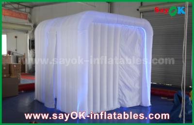 China Inflatable Party Tent White Photo Booth 2.5m with RGB LED Light Two Doors for sale